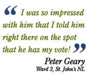 Walter Harding, Candidate for Councillor At Large, St. John's ...